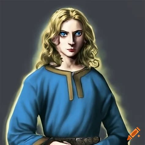 Portrait Of A Man With Blond Wavy Hair And Blue Eyes On Craiyon