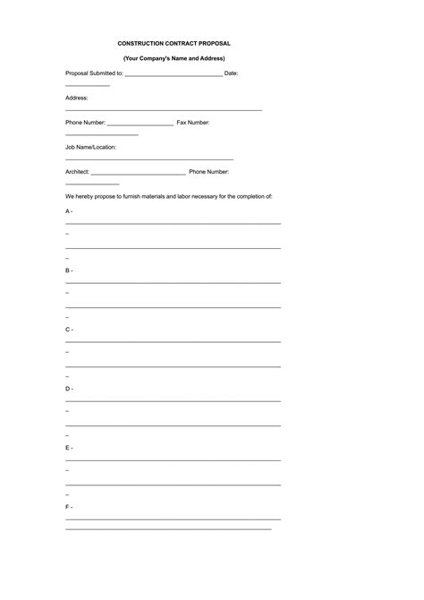 Construction Proposal Template Spark Premium Template Template Spark