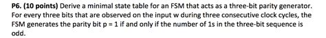 Solved P6 10 Points Derive A Minimal State Table For An