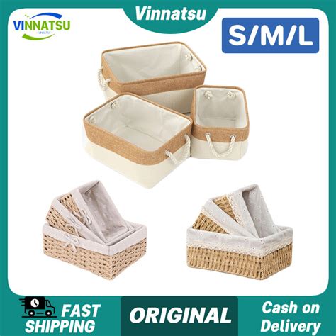 Jual Vinnatsu Sml Keranjang Kotak Rotan Mini Basket Kotak Penyimpanan