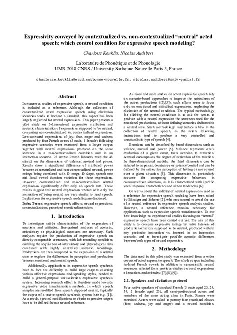 Pdf Expressivity Conveyed By Contextualized Vs Non Contextualized
