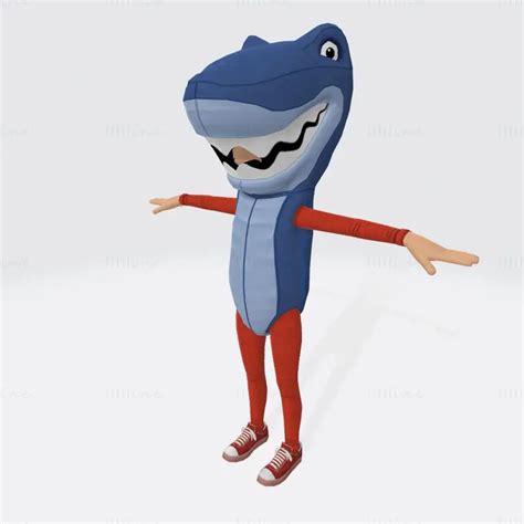 Female Shark Costume Orange 3d Print Model