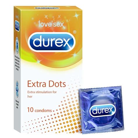 Durex Extra Dots 10n Condom Pack Of 3 Discreet Packaging