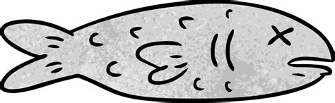 Textured Cartoon Doodle Of A Dead Fish 10735373 Vector Art At Vecteezy
