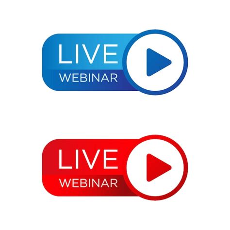 Premium Vector Live Stream Button Live Stream Button Set Streaming Sign