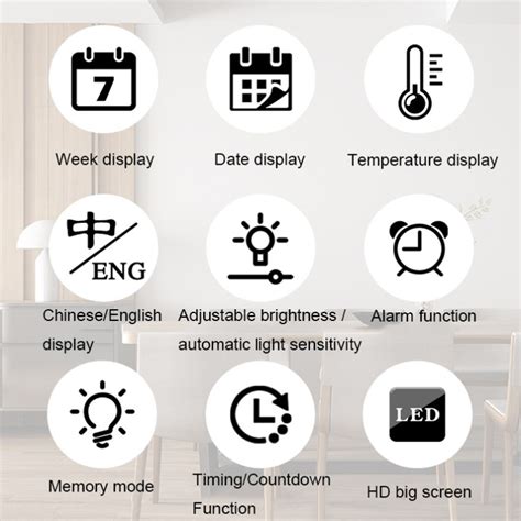 6633 Led 스크린 디지털 디스플레이 타이밍 데스크탑 알람 시계 거실 교수형 시계 파란색 흰색 녹색