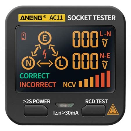 Aneng AC Multifunction Smart Phase Check Voltage Digital Display Socket Martview
