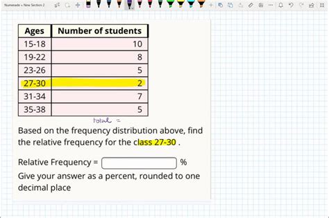 Solved Ages Number Of Students 15 18 10 19 22 8 23 26 5 27 30 2 31 34