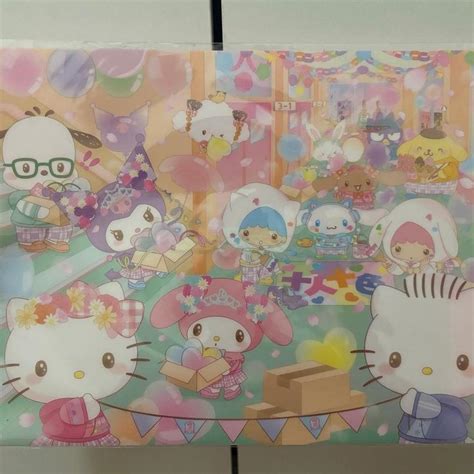 Multi Coloured Hello Kitty Puroland File Folder Depop
