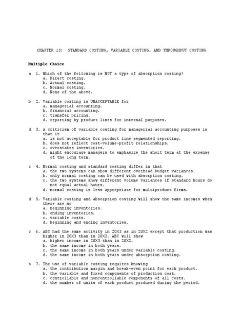 Standard Costing Pdf Cost Of Goods Sold Inventory