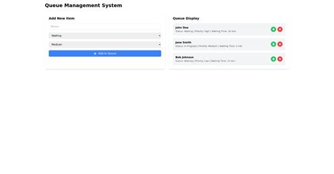 Queue System Free React Tailwind Component