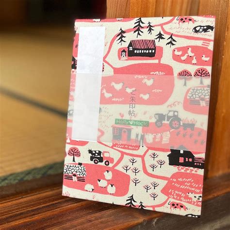 御朱印帳専門店 Hollyhock 《ネコポス送料無料》御朱印帳納経帳 農園ピンク
