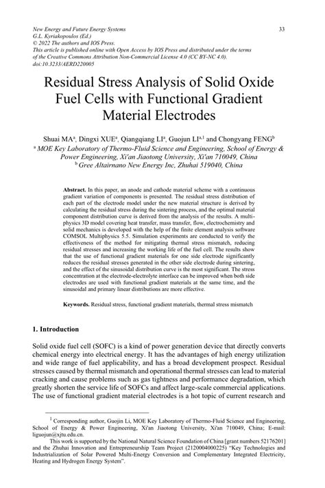 Pdf Residual Stress Analysis Of Solid Oxide Fuel Cells With
