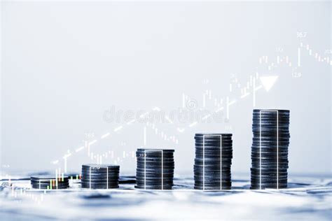 Coins Stacking With Increasing Graph Stock Market Graph Chart For Business Investment And Stock