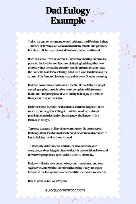 6 Parent Eulogy Examples - Eulogies By Jen