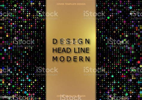 검은 색 배경에 무작위로 흩어진 작은 원 다른 크기 밝은 색상 텍스트에 배치합니다 배너 명함 전단지의 디자인을위한 템플릿 0명에