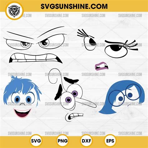 Inside Out 2 Characters Face Svg Bundle Inside Out 2 Faces Png