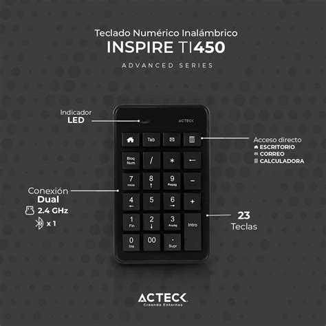 Teclado Numérico Multidispositivo Inspire Pad Tn450 24 Ghz Bt 5