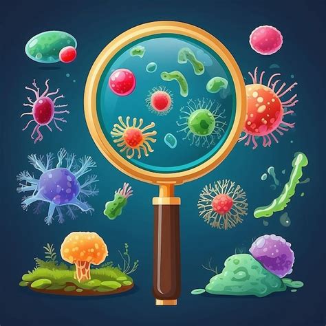 Diferentes Bacterias Microorganismos Patógenos Bajo Una Lupa Foto Premium