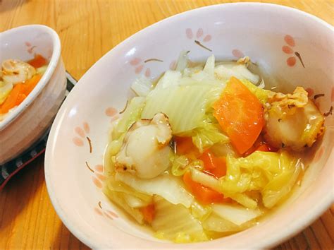 白菜とベビーホタテの中華煮 By めろん＊そぉだ 【クックパッド】 簡単おいしいみんなのレシピが395万品