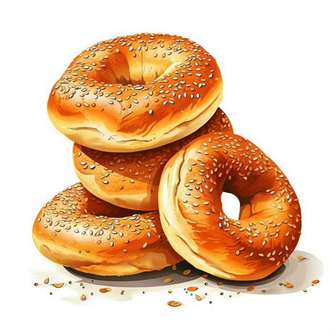 Bagels 2d Vector Illustration Cartoon In White Background 30683161