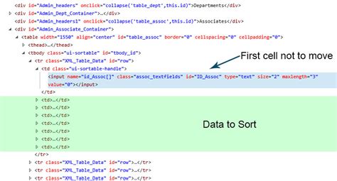 Html Jquery Ui Sorting The Rows Except The First Cell Stack Overflow