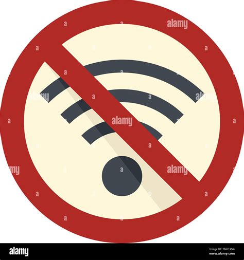 No Wifi Icon Flat Vector Internet Network Bad Signal Wifi Isolated