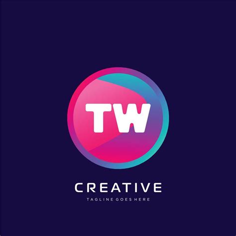TW Initial Logo With Colorful Template Vector 23106604 Vector Art At