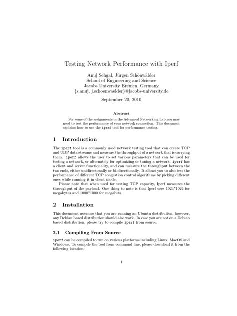 Iperf Tutorial Pdf Transmission Control Protocol Network Congestion