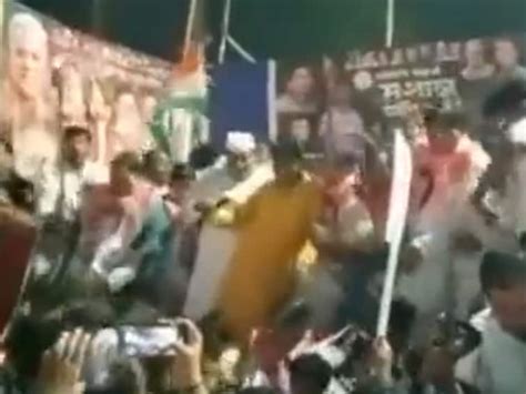 Stage Collapses In Chhattisgarh Bilaspur During Congress Protest