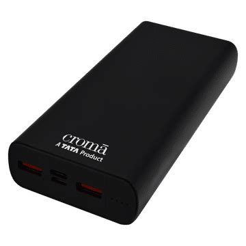 Buy Croma 20000 mAh 22.5W Fast Charging Power Bank (2 Type A, 1 PD Type ...
