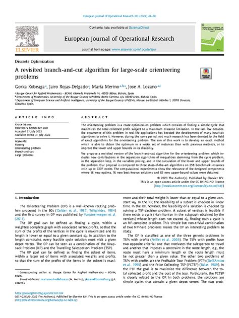 a revisited branch and cut algorithm for large scale orienteering