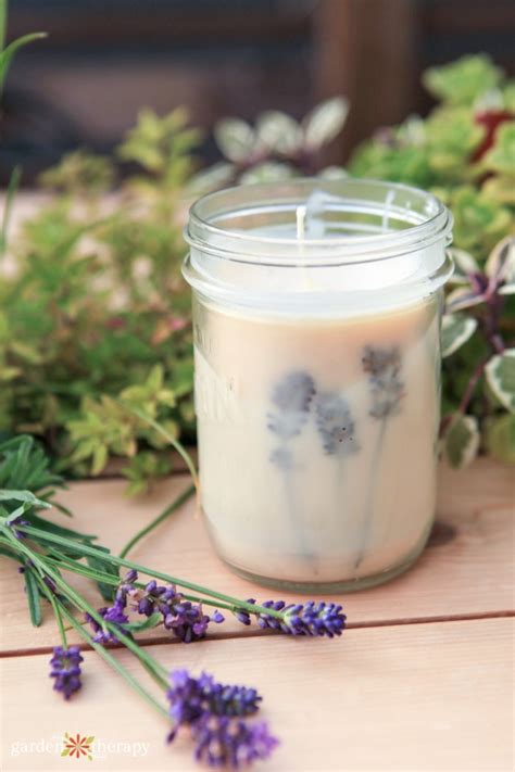 Homemade Pressed Lavender Candle With Real Lavender Garden Therapy