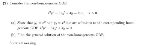 Solved 2 ﻿consider The Non Homogeneous