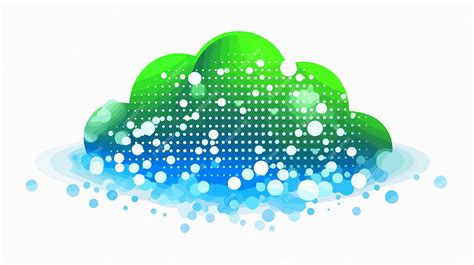 Halftone Round Spot Cloud Pictogram Icon In Green Premium Ai