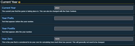 Year Settings Simple Calendar