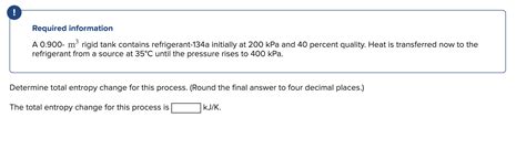 Solved I Know The The Entropy Change Of The Refrigerant Is Chegg