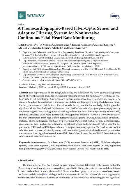 Pdf A Phonocardiographic Based Fiber Optic Sensor And Adaptive