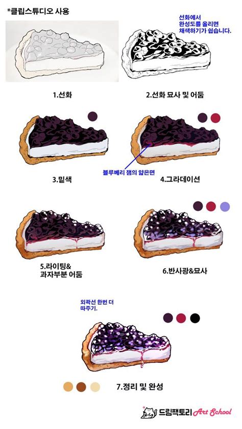 파이블루베리블루베리파이포도채색파이채색파이색칠잼 Dessert Illustration Japon