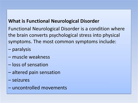 Ppt What You Need To Know About Living With Functional Neurological Disorder Powerpoint