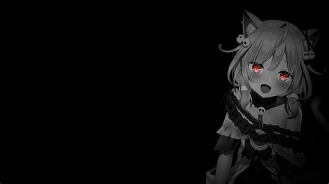 4k Skirt Cat Tail Cat Ears Black Background Cat Girl Selective