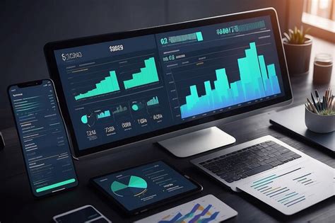 Conceptual Business Dashboard For Financial Data Analysis Premium Ai Generated Image