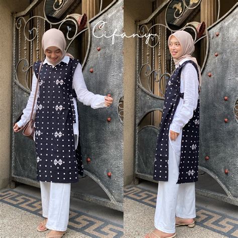 Jual Vest Batik Baju Batik Kerja Outer Batik Kekinian Baju