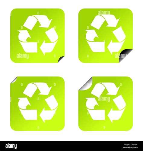 Pegatinas De Reciclaje Ecológicos O Buttonss Aislado Sobre Fondo