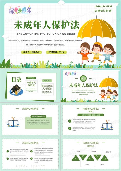 绿色未成年人保护法ppt模板下载熊猫办公