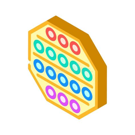 Pop Bubble Fidget Toy Isometric Icon Vector Illustration Stock