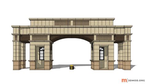 Classic Entrance Gate Sketchup Model 11