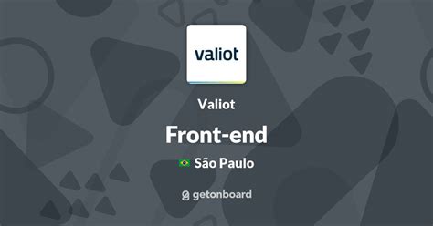 Front End At Valiot Brazil Get On Board