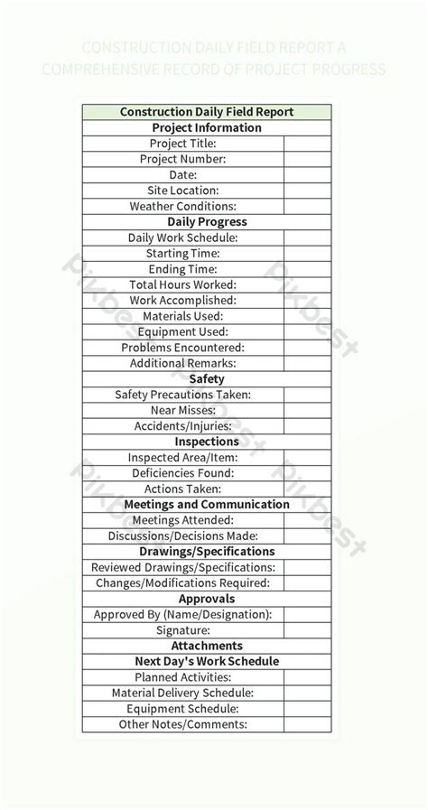 Enhanced Construction Daily Field Report For Detailed Project Tracking