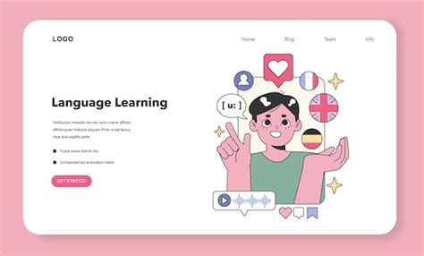 Premium Vector Language Learning Concept Interactive Online Platform